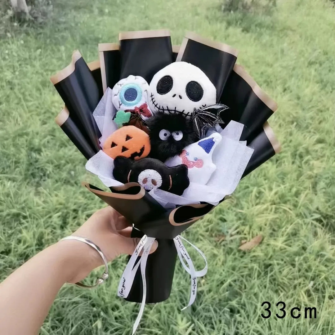 Pumpkin King Skull & Bat Plush Bouquet