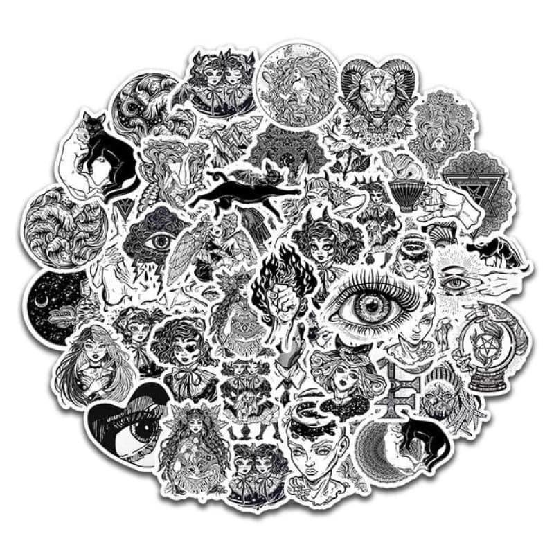 Black & White Gothic Horror Stickers