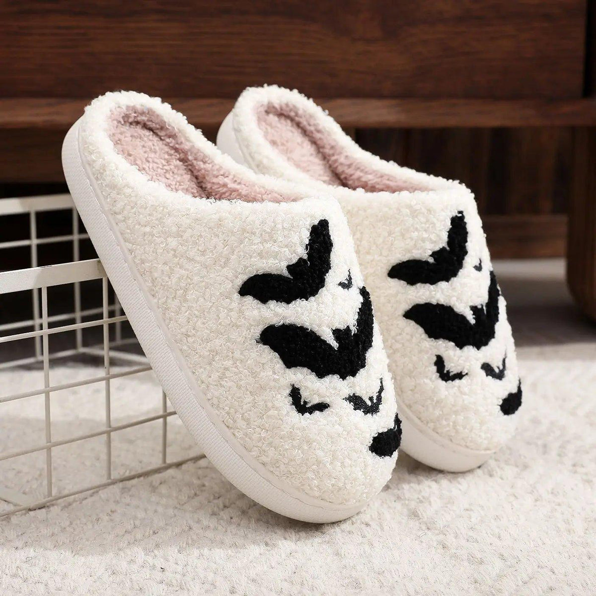 Ultra Cozy Halloween bat Cotton Slippers