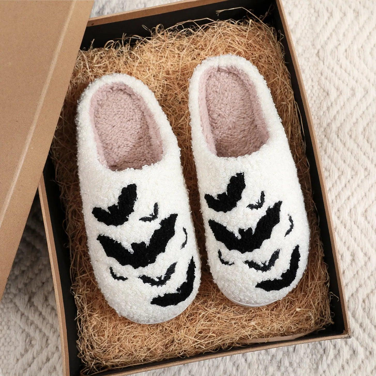 Ultra Cozy Halloween bat Cotton Slippers
